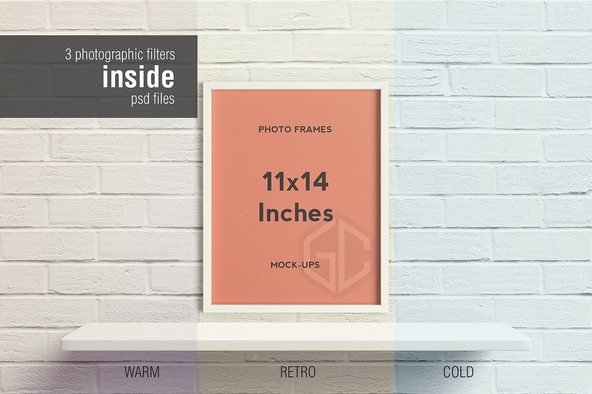 11x14 Inches Photo Frames Mockups, a Print Template by graphiccrew