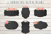 Chalkboard floral frames clip art, an Illustration by Katie Lisker