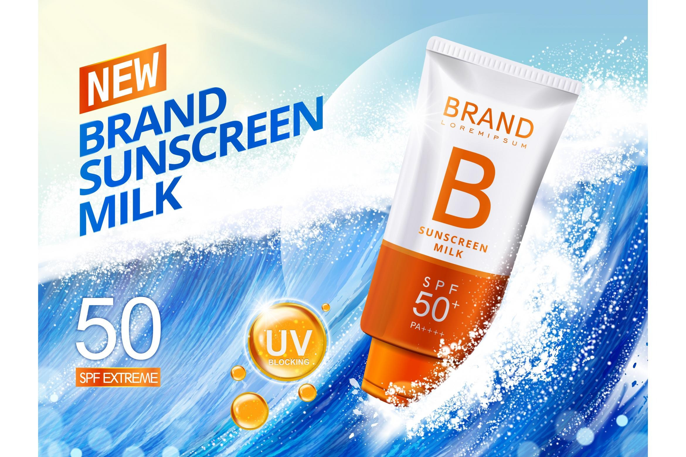 Sunscreen ads template, an Illustration by TotallypicRF