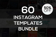 60 Instagram Templates Bundle #2, a Social Media Template by RussGFX