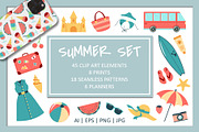 Summer Set, a Seasonal Illustration by Naiadin