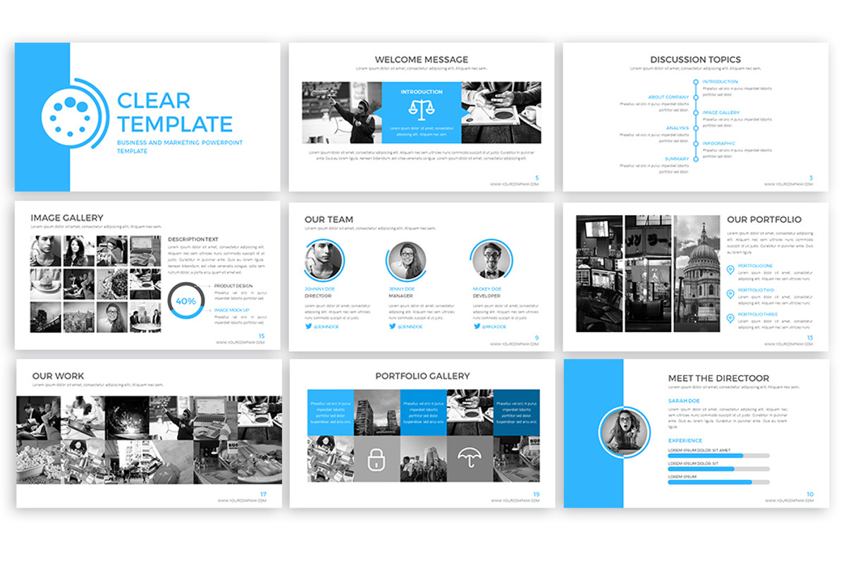 Clear PowerPoint Template, a Presentation Template by RRGraph