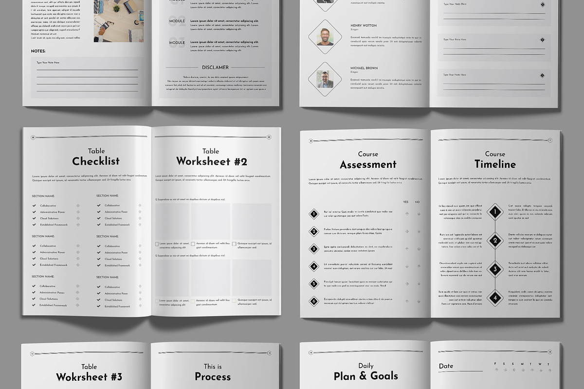 Course Workbook Design Layout