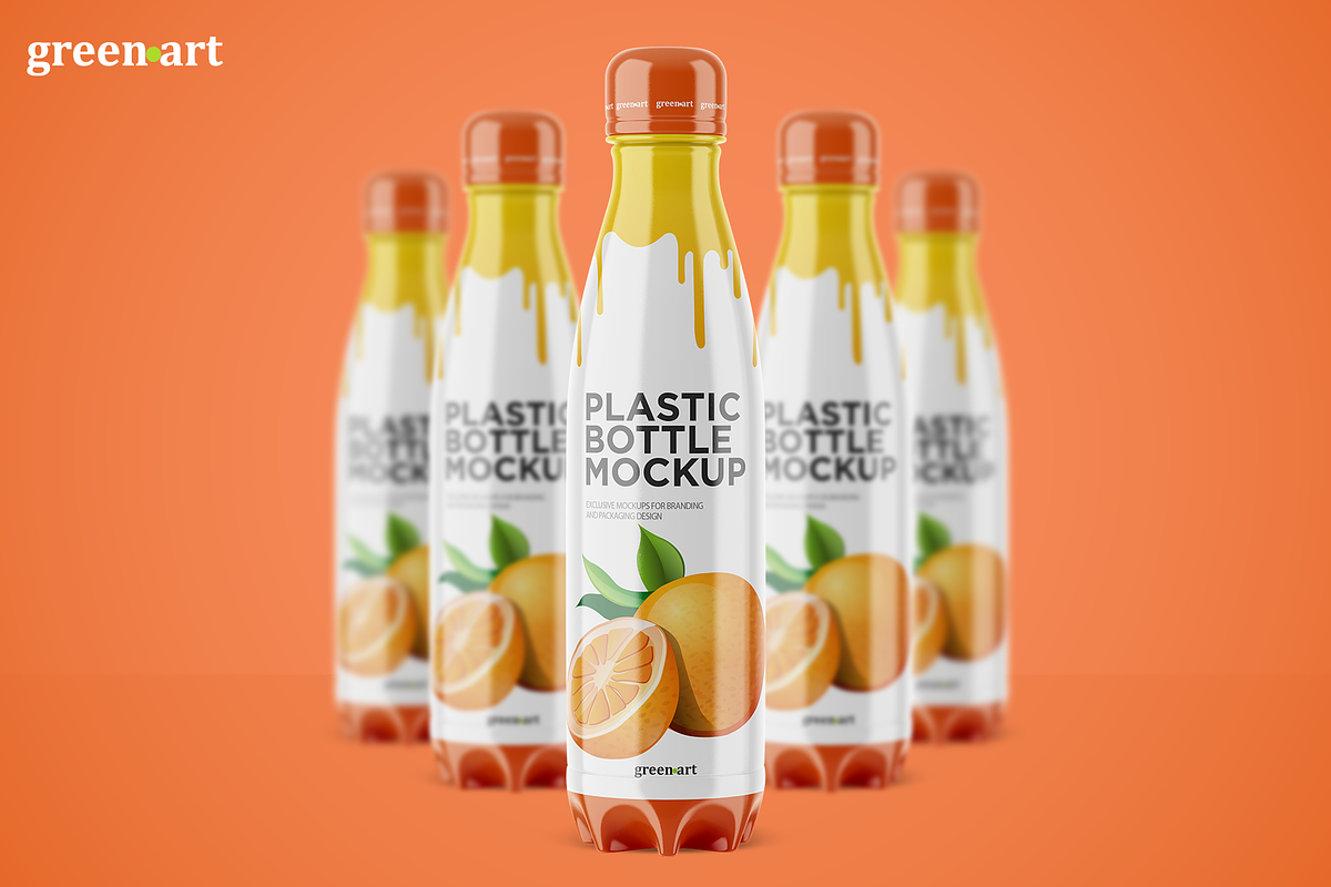 500ml Bottle with Glossy Label Mocku, a Product Mockup by Green Art