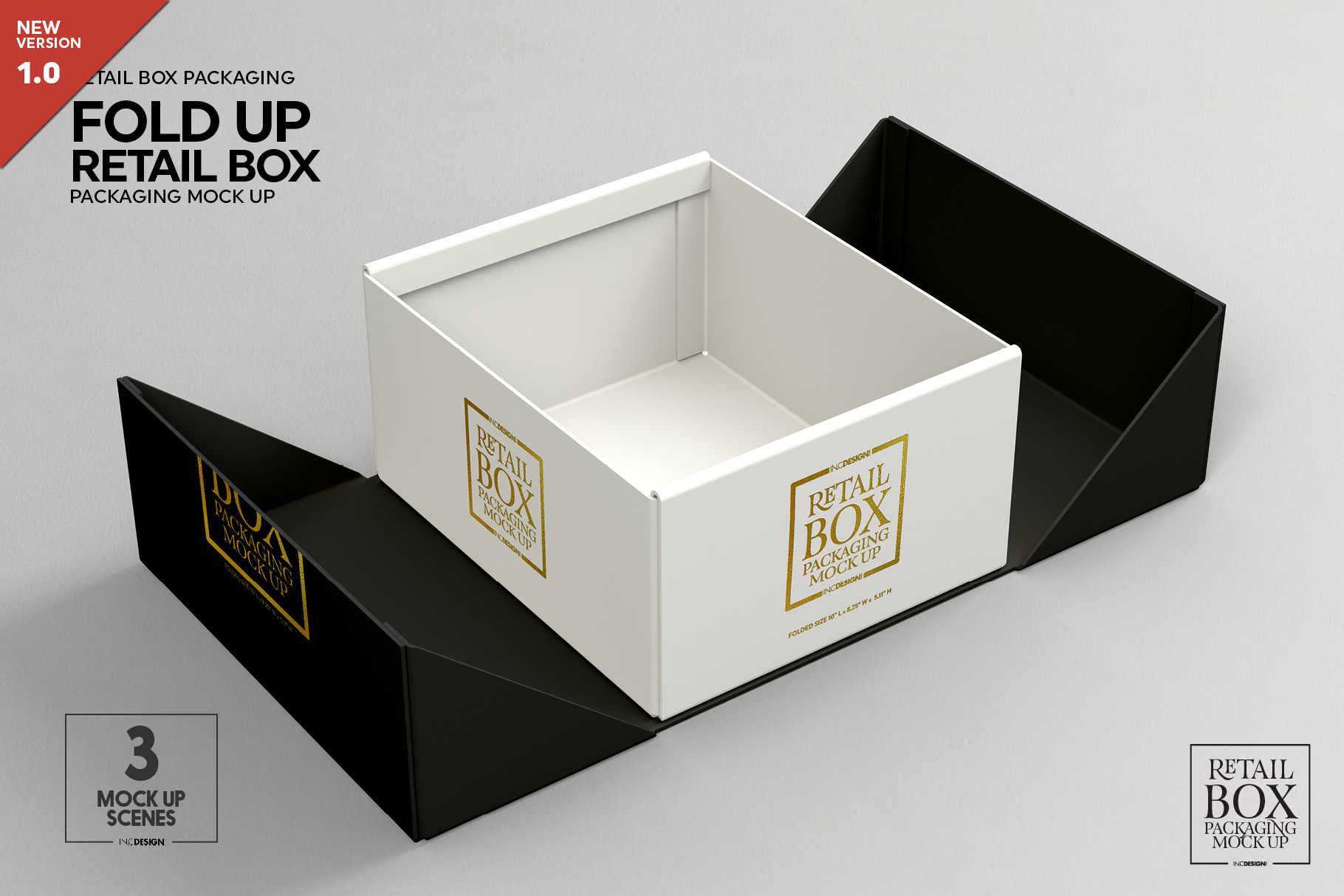Fold Up Retail Box Packaging Mockup, a Packaging Mockup by INCDesign
