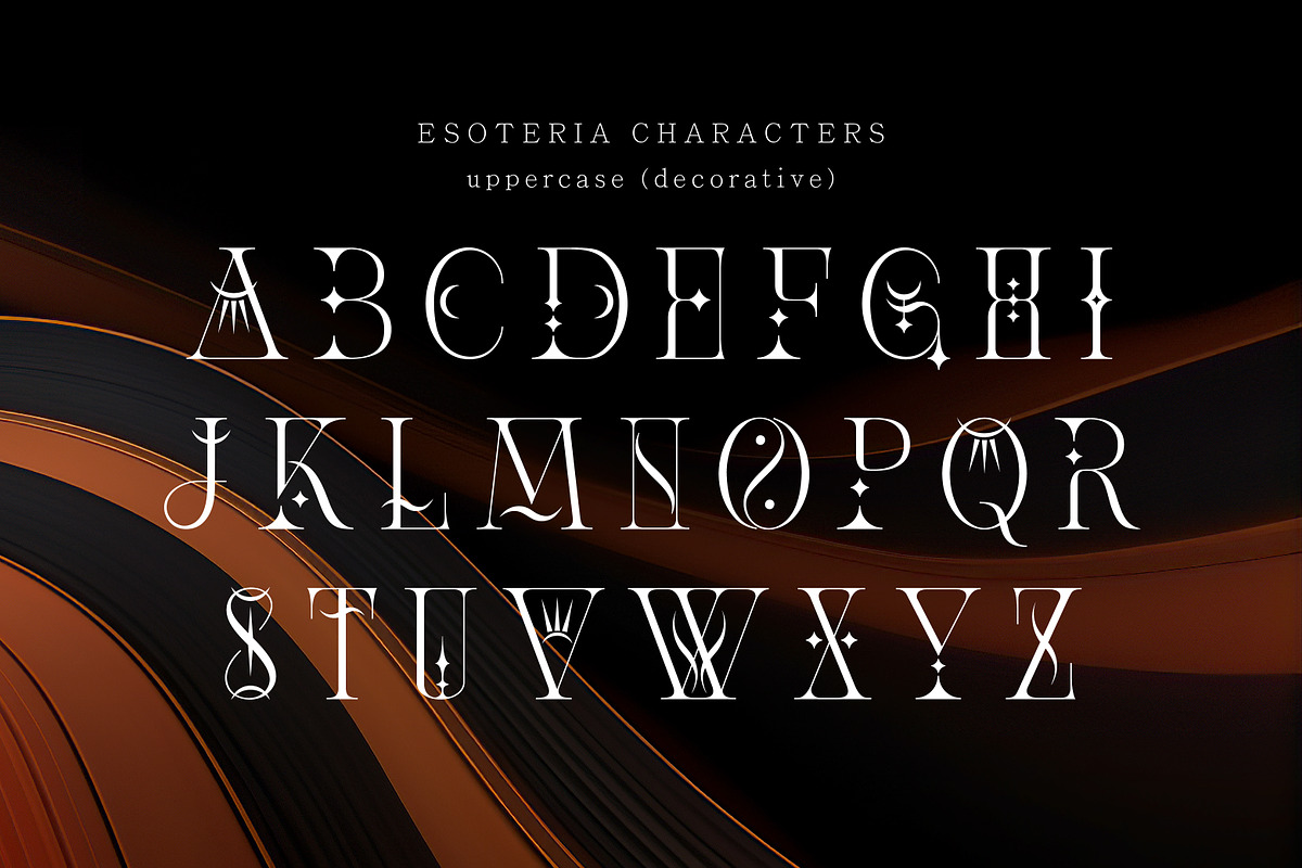 Esoteria Spiritual Decorative Serif, a Symbol Font by Struvictory.art