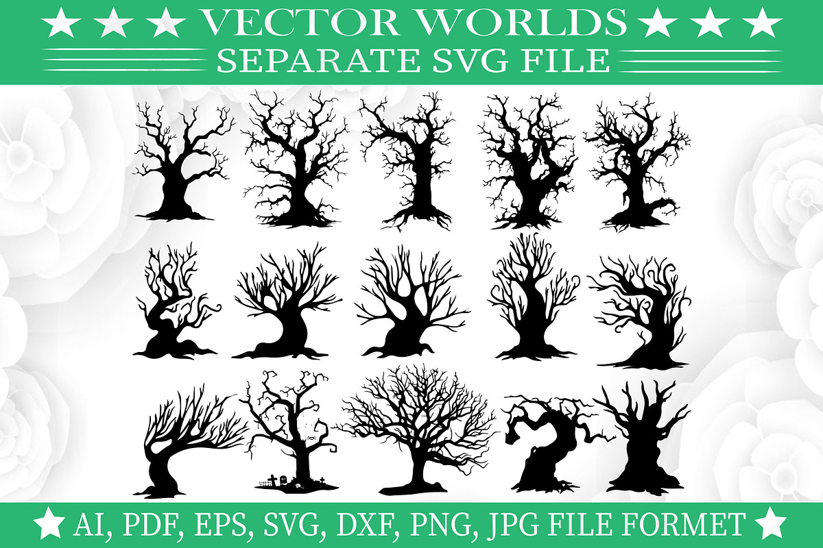 Spooky Tree SVG, Spooky Tree SVG, an Object Graphic by VectorWorlds