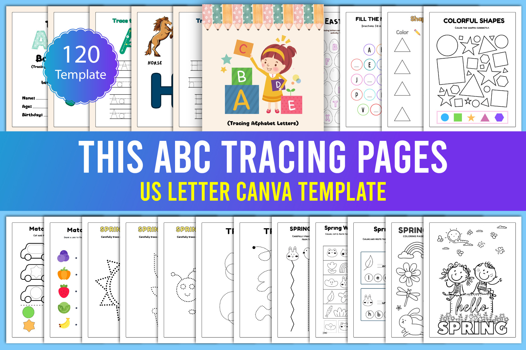 ABC Tracing Pages Canva