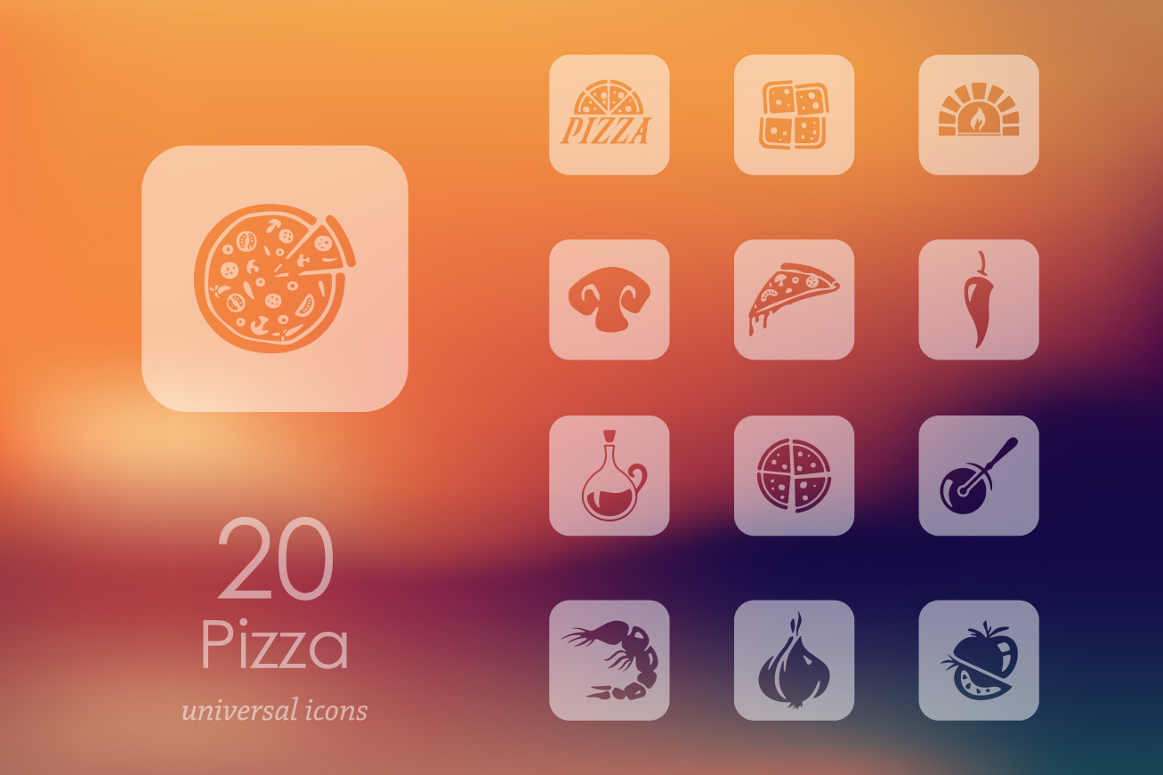 20 pizza icons, an Icon by Palau