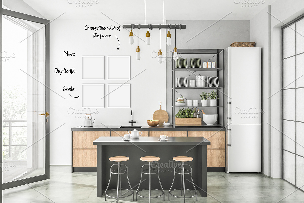 Artwork mockup - kitchen scene