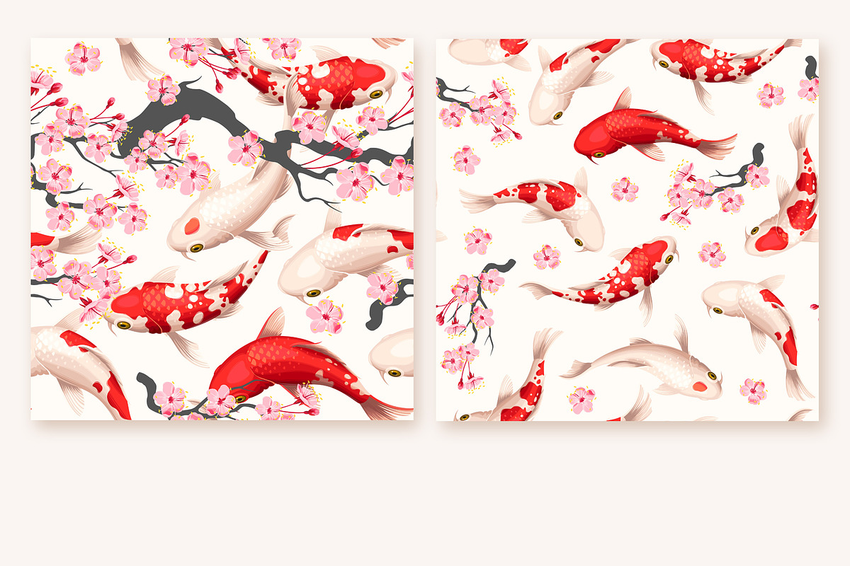 Kohaku Koi Patterns, a Pattern Graphic by GreyLilac | Creative Market