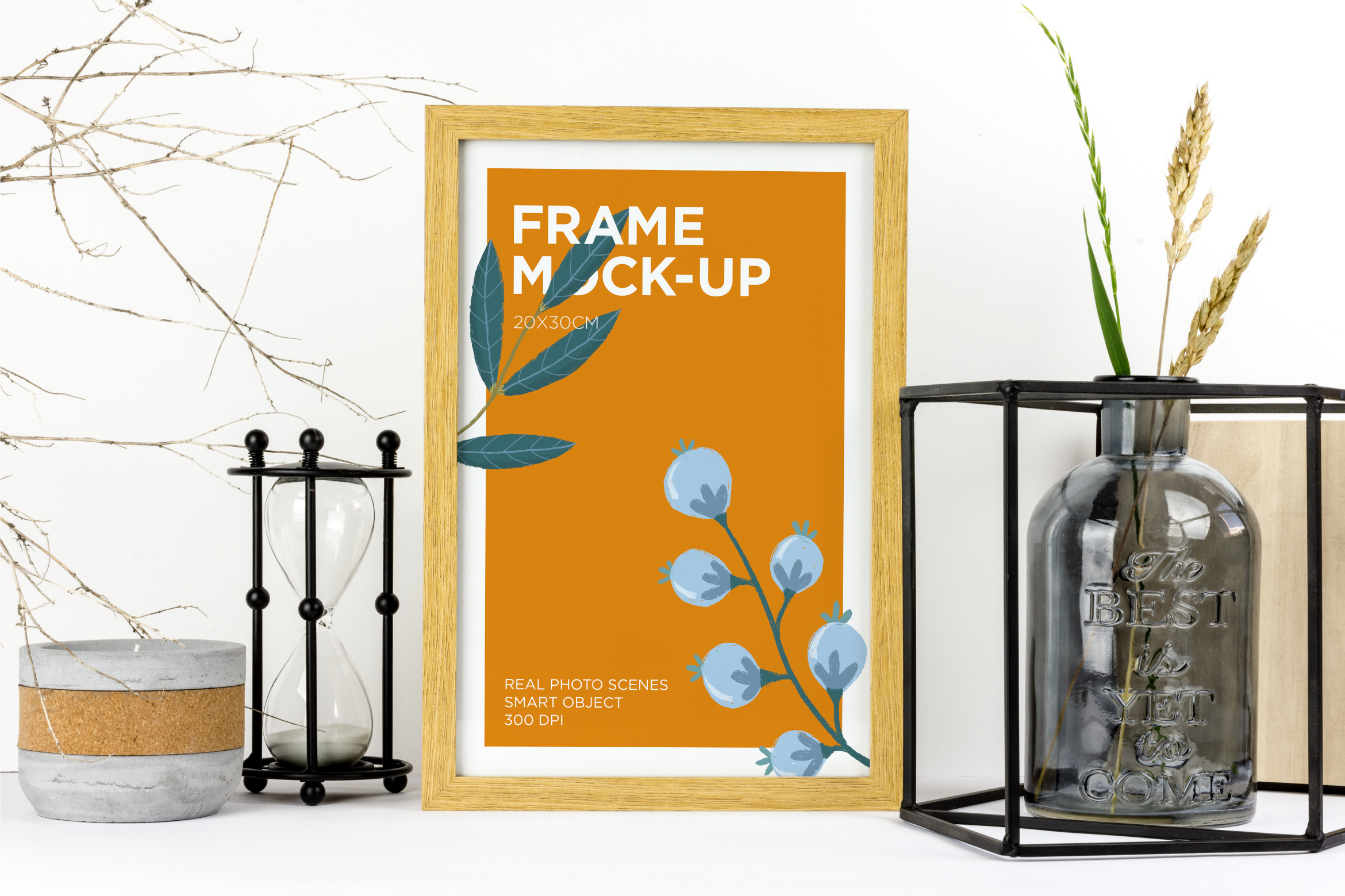 Natural Wood Frame Mockup, a Print Template by dumitrasconiu.design