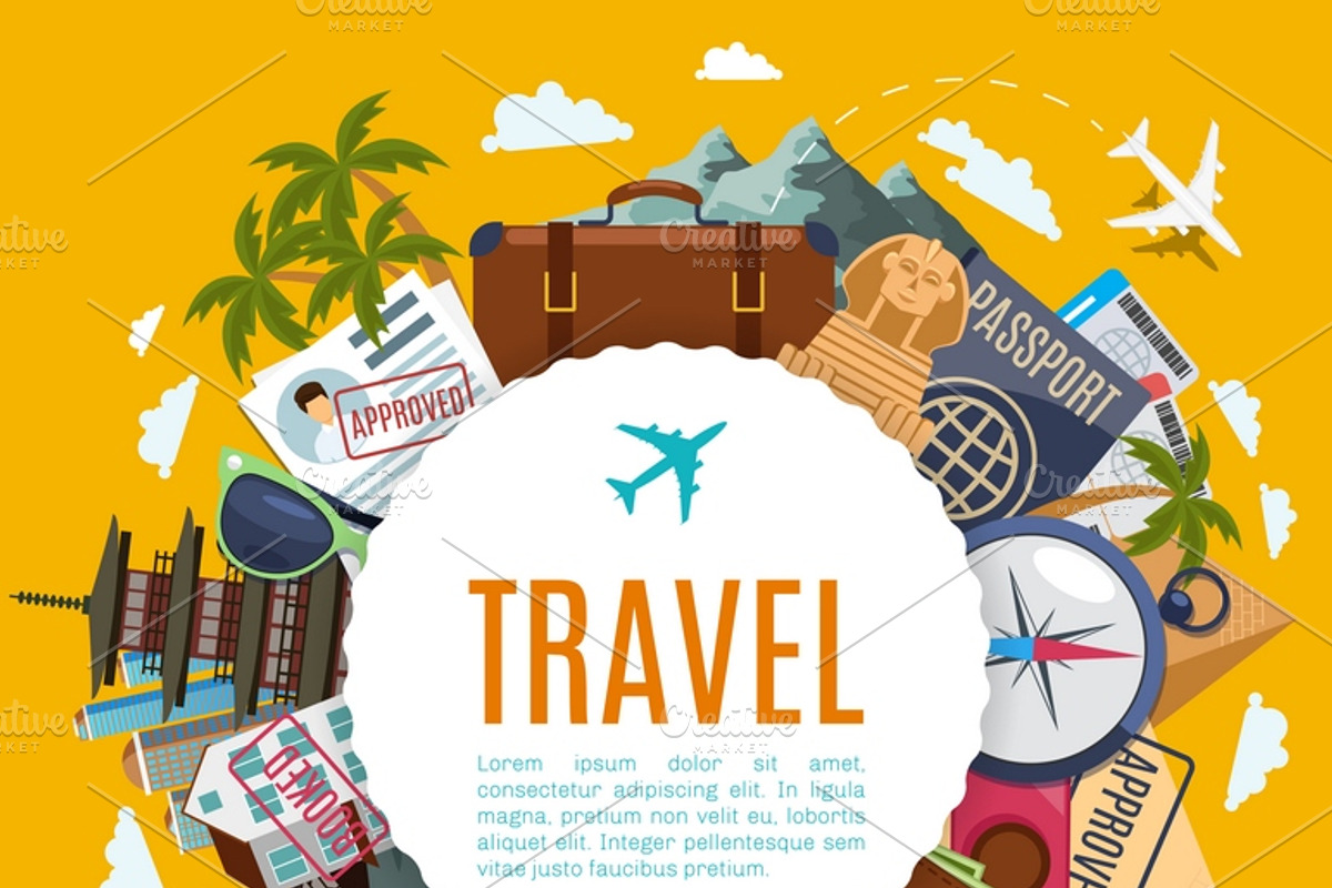 Travel and tourism label, a Person Illustration by Microvector