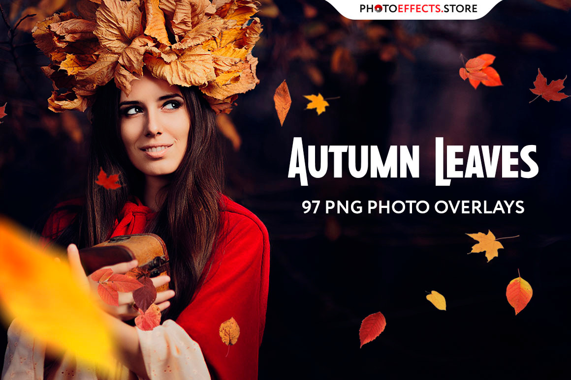 97 Autumn Leaves Photo Overlays, a Layer Style Add-On by PhotoEffects.Store