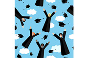 Graduates flying in the air, an Education Illustration by Toltemara