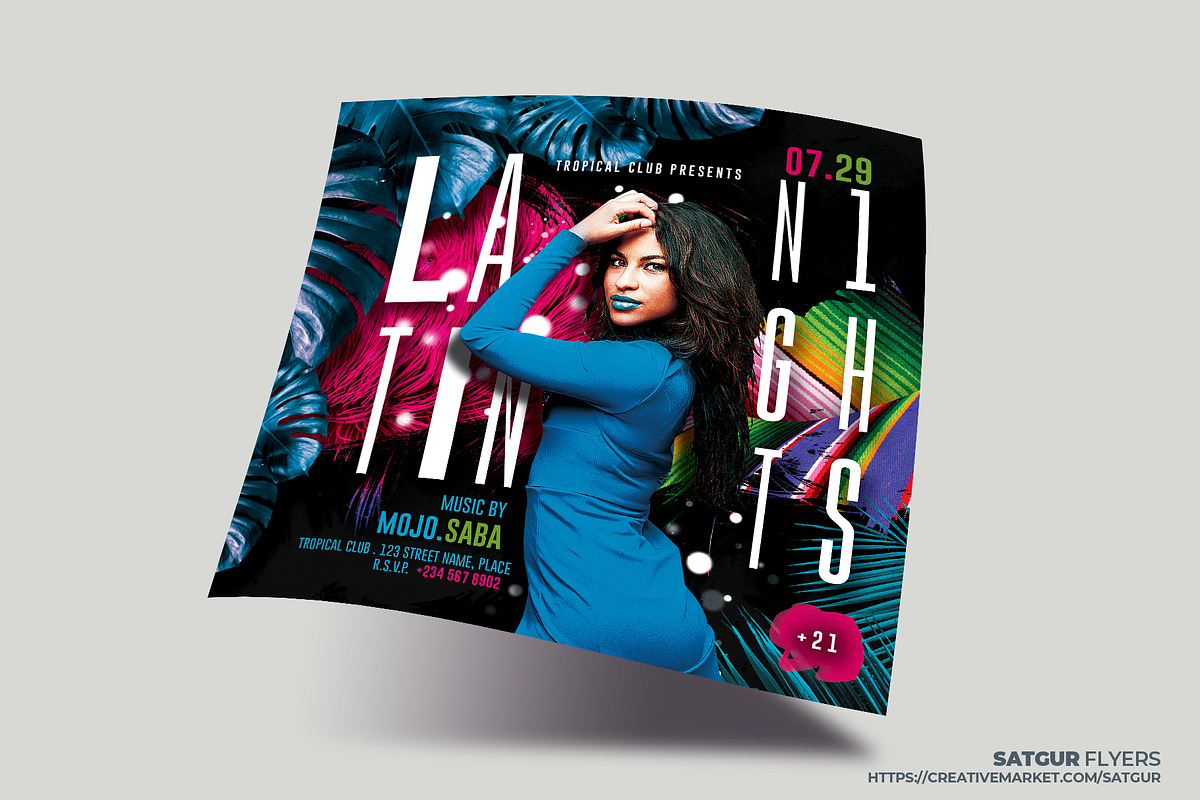Latin Party Flyer Template - PSD, a Flyer Template by Satgur Graphic Design