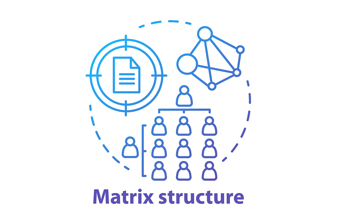 Matrix corporate structure icon, an Outline Icon by bsd studio