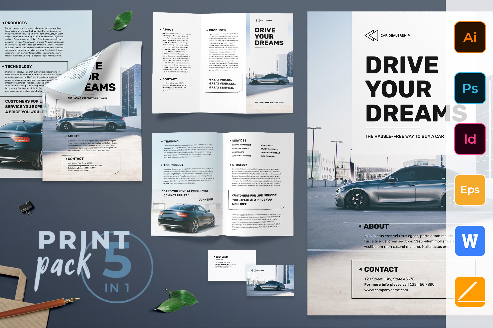 Car Dealership Print Pack, a Poster Template by TemplatesNow!