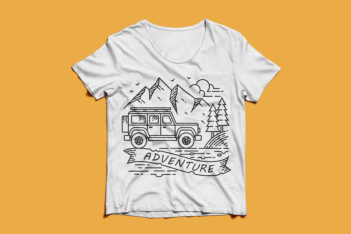 Adventure vector line illustration, a Transportation Illustration by ...