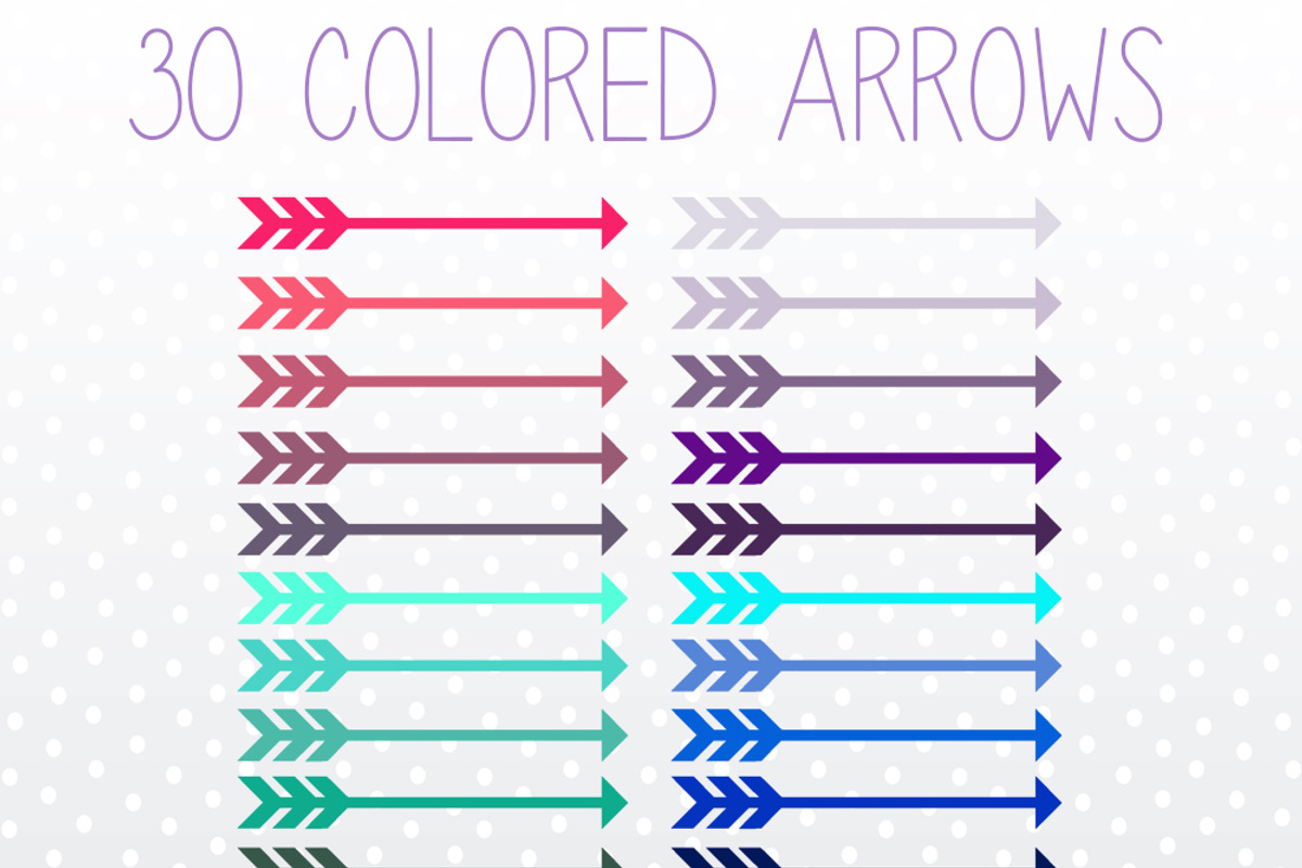 Colorful Arrow Clip Art, an Object Graphic by Maybe Sparrow Designs