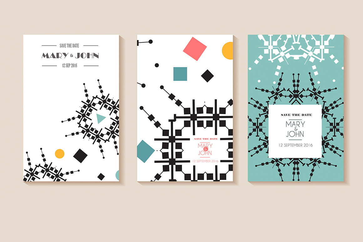 Set of 6 vector card templates, a Poster Template by mikka_kika