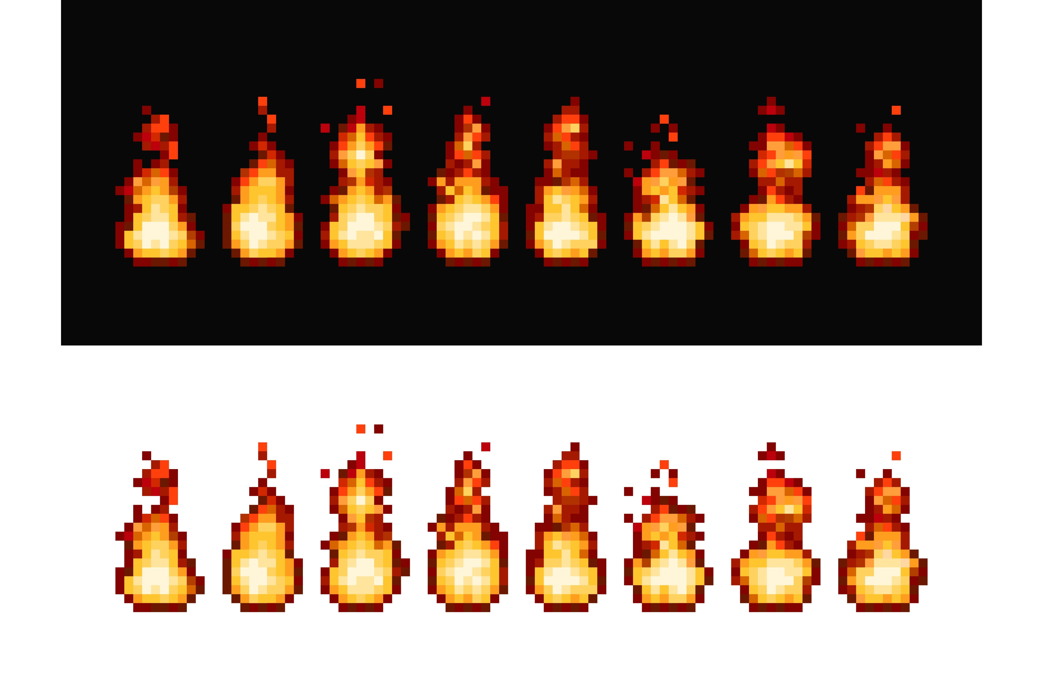 Fire flame pixel animation sprites, a Decorative Illustration by Vector ...