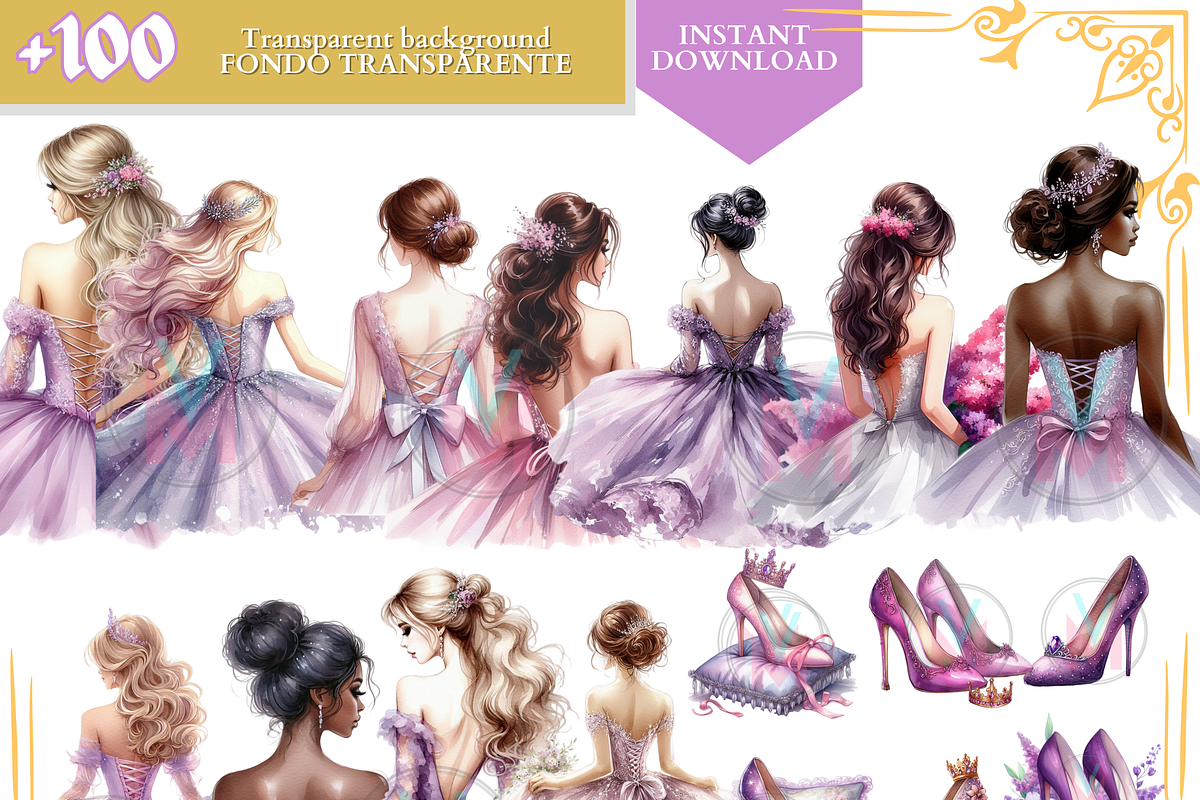 Purple Princess Clipart lila Quince
