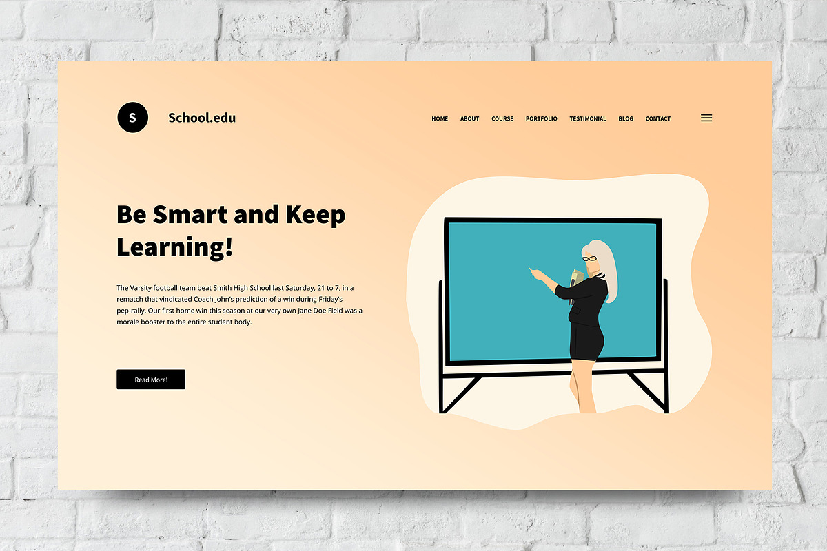 School Web Header PSD Vector, an UI Kit Template by Giant Design