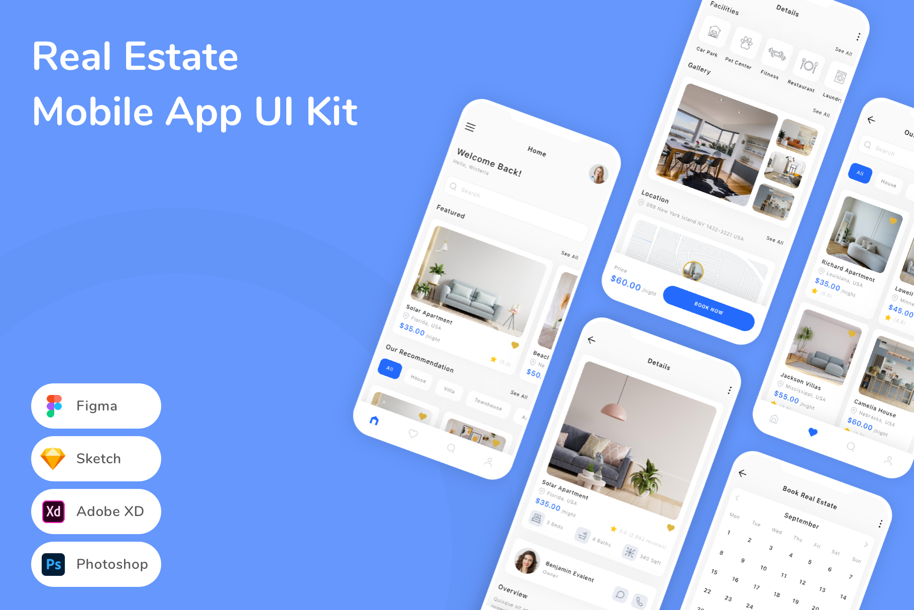 Real Estate Mobile App UI Kit | UI Kits and Libraries ~ Creative Market