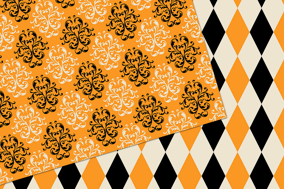 Retro Halloween Digital Paper, a Pattern Graphic by Digital Curio