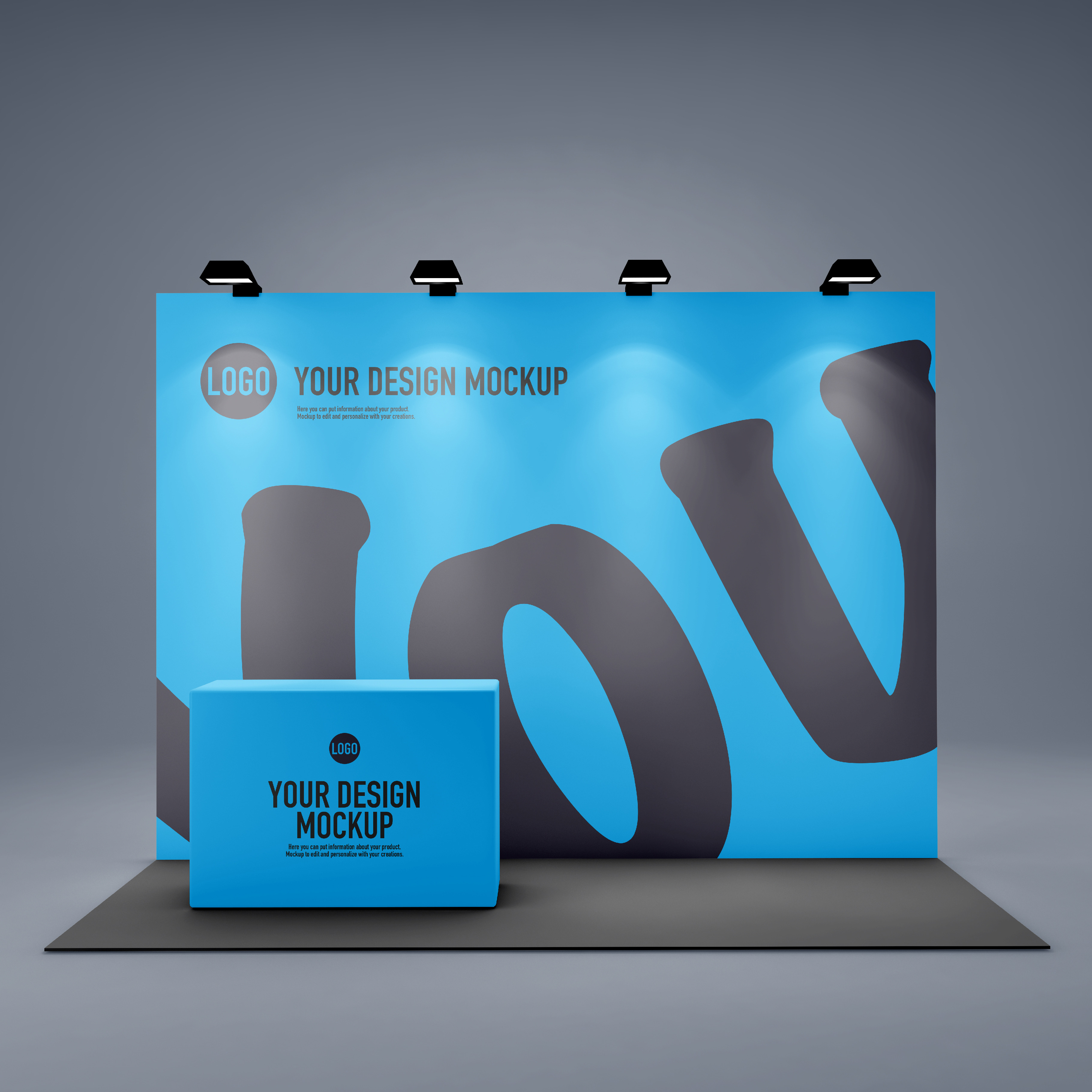 Event stand mockup, a Product Mockup by OSORIOartist