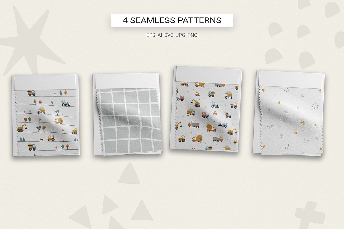 Little Builders Seamless Pattern Set