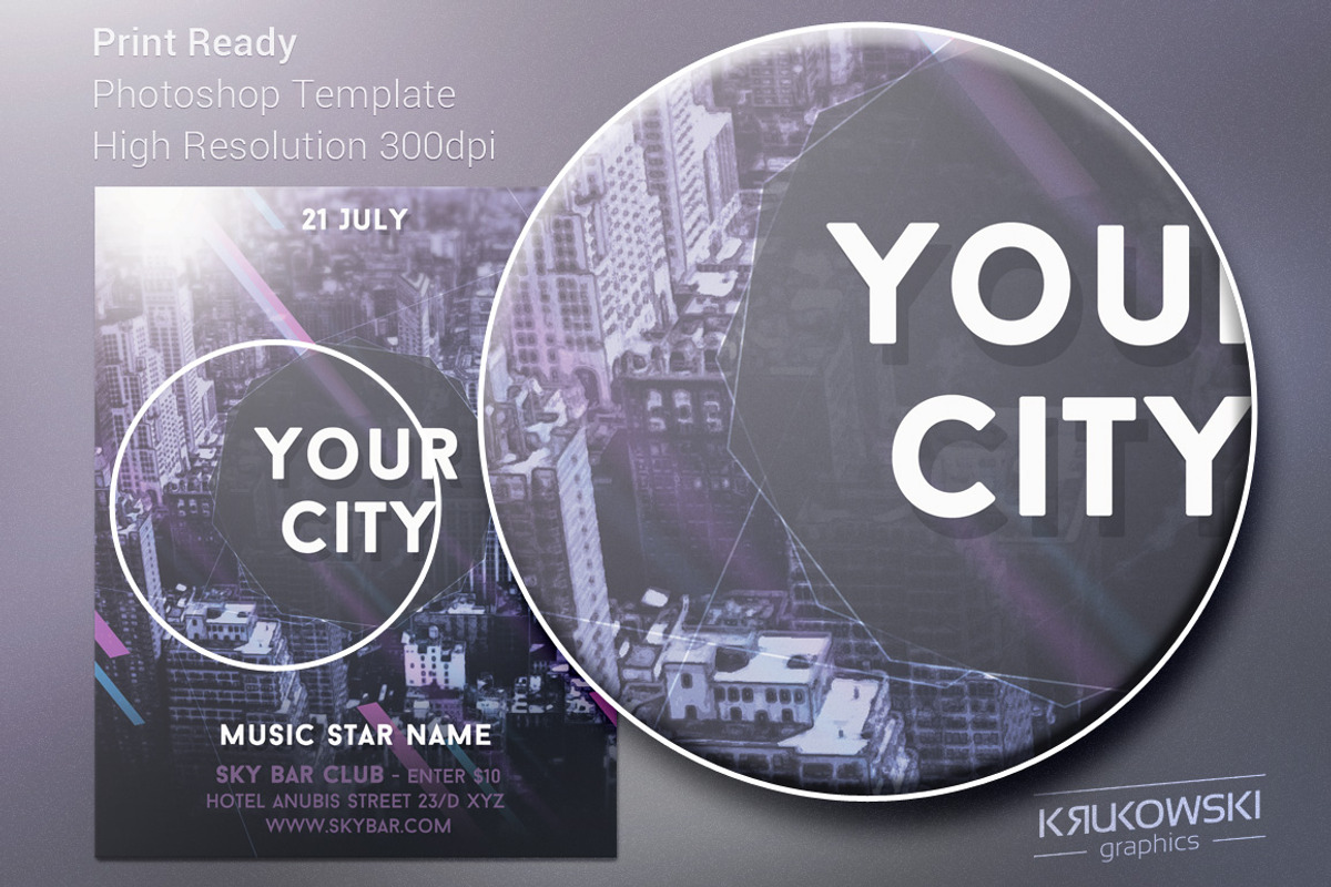 Your City Flyer Template, a Flyer Template by Krukowski Graphics