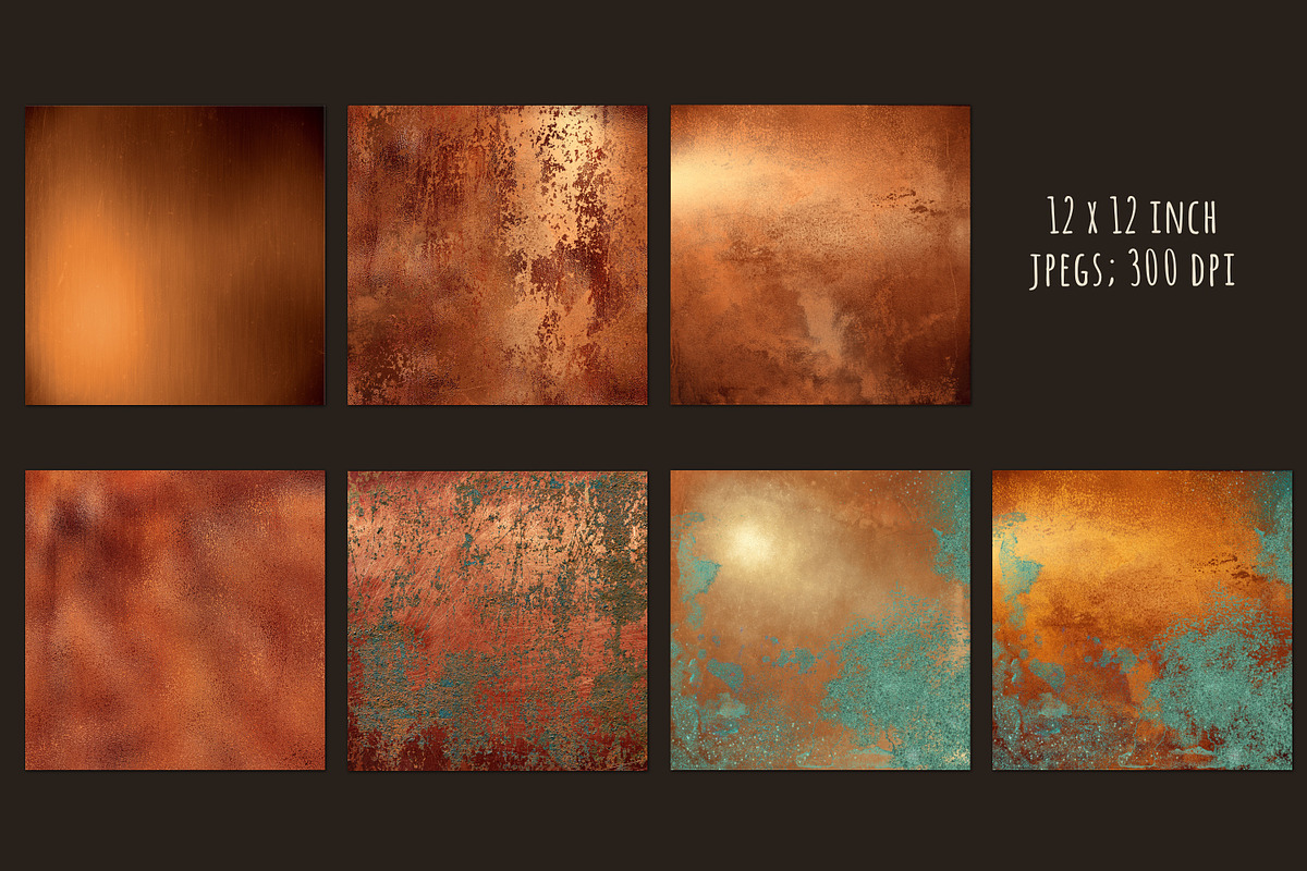 Distressed copper textures, a Texture Graphic by Paper Farms