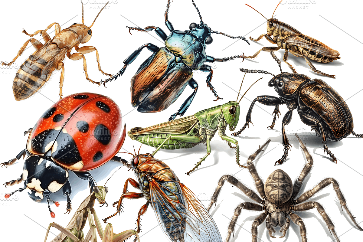 Watercolor Insects Clipart, an Object Graphic by ArtisticTimberStudio