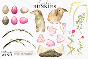 Easter bunny png watercolor clipart, an Illustration by WatercolorWind