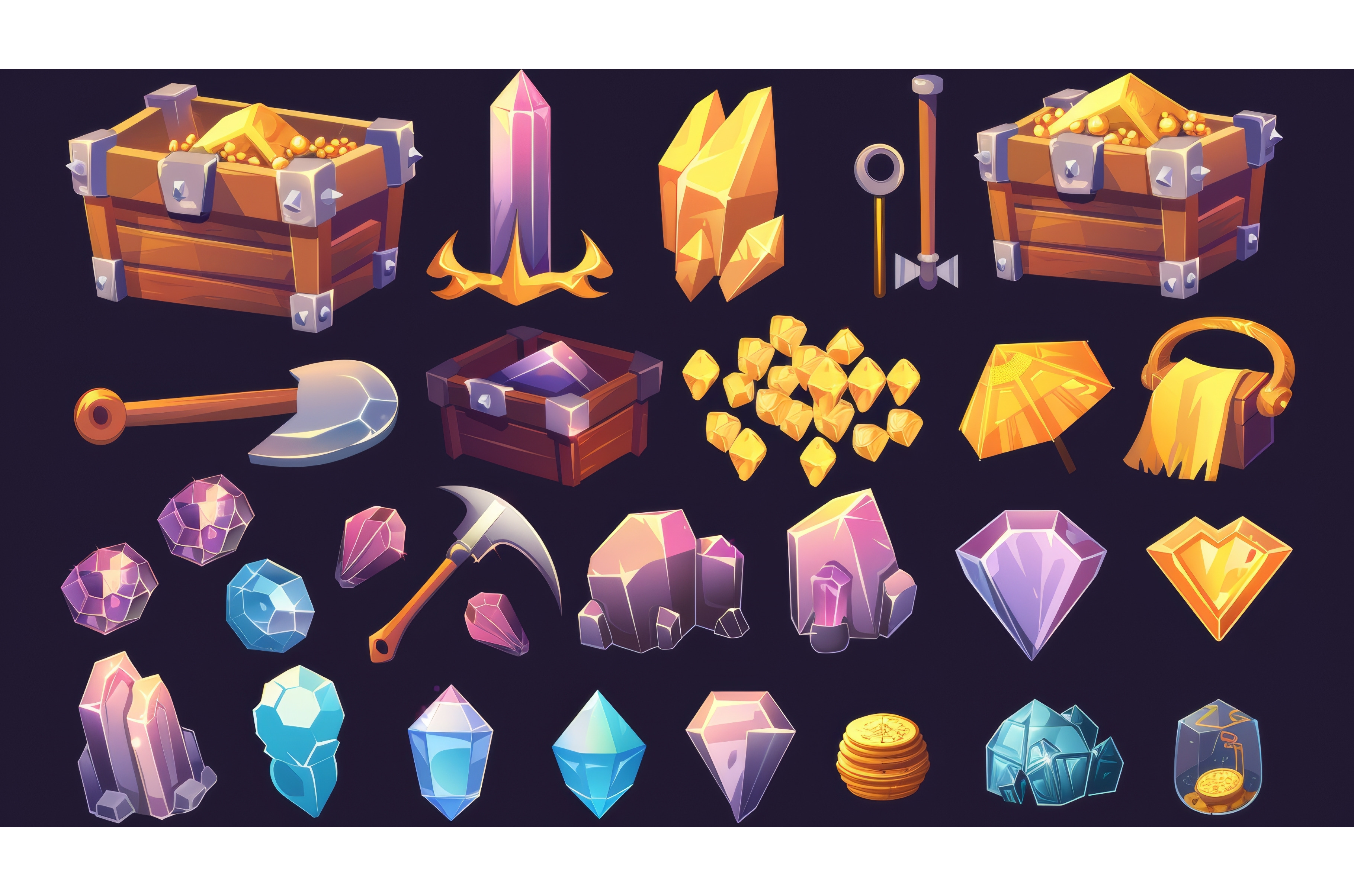 UI game design icons of gold mine, an Abstract Photo by ZinetroN