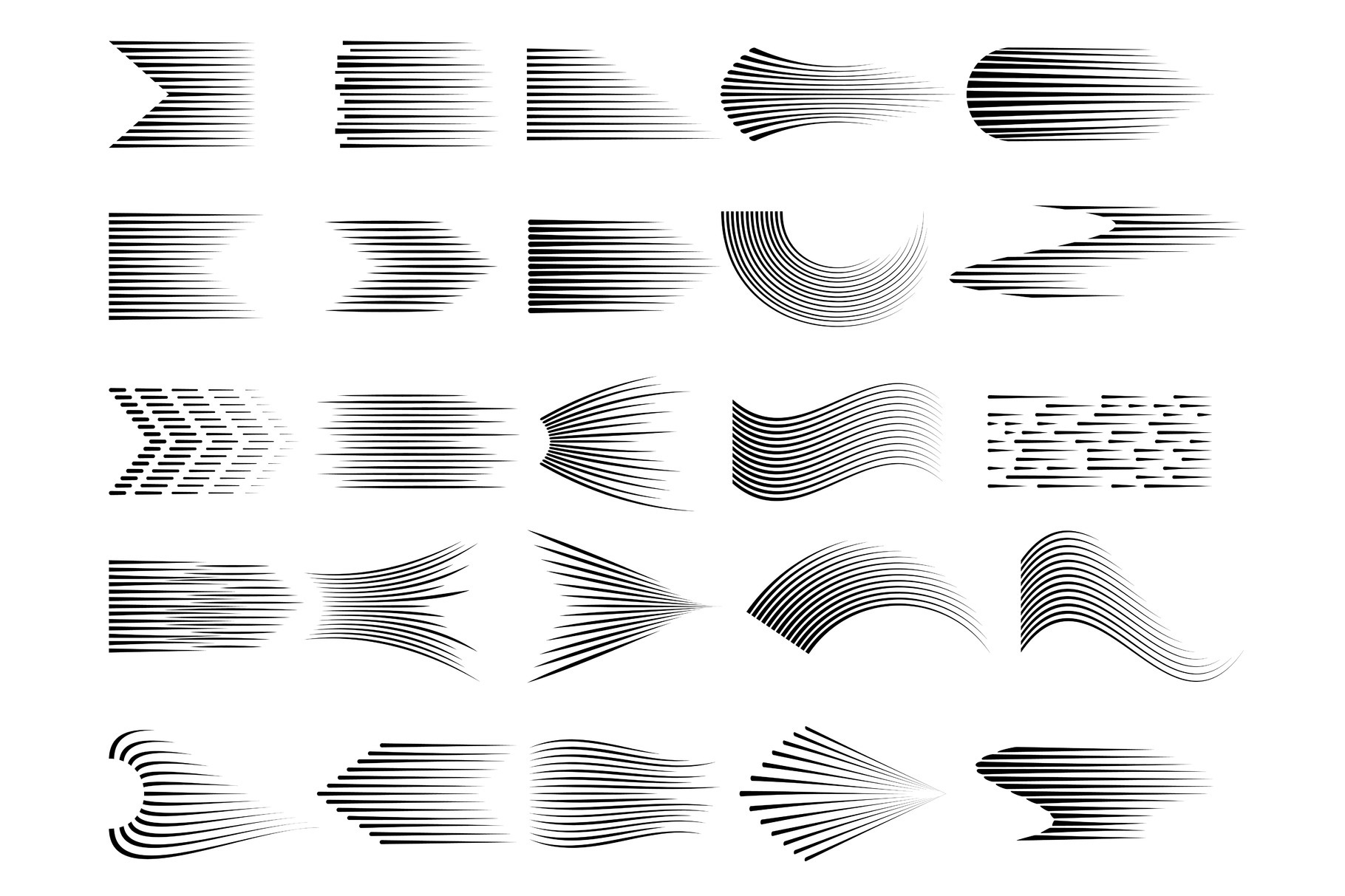 Speed lines collection. Gradient, a Background Graphic by Onyx