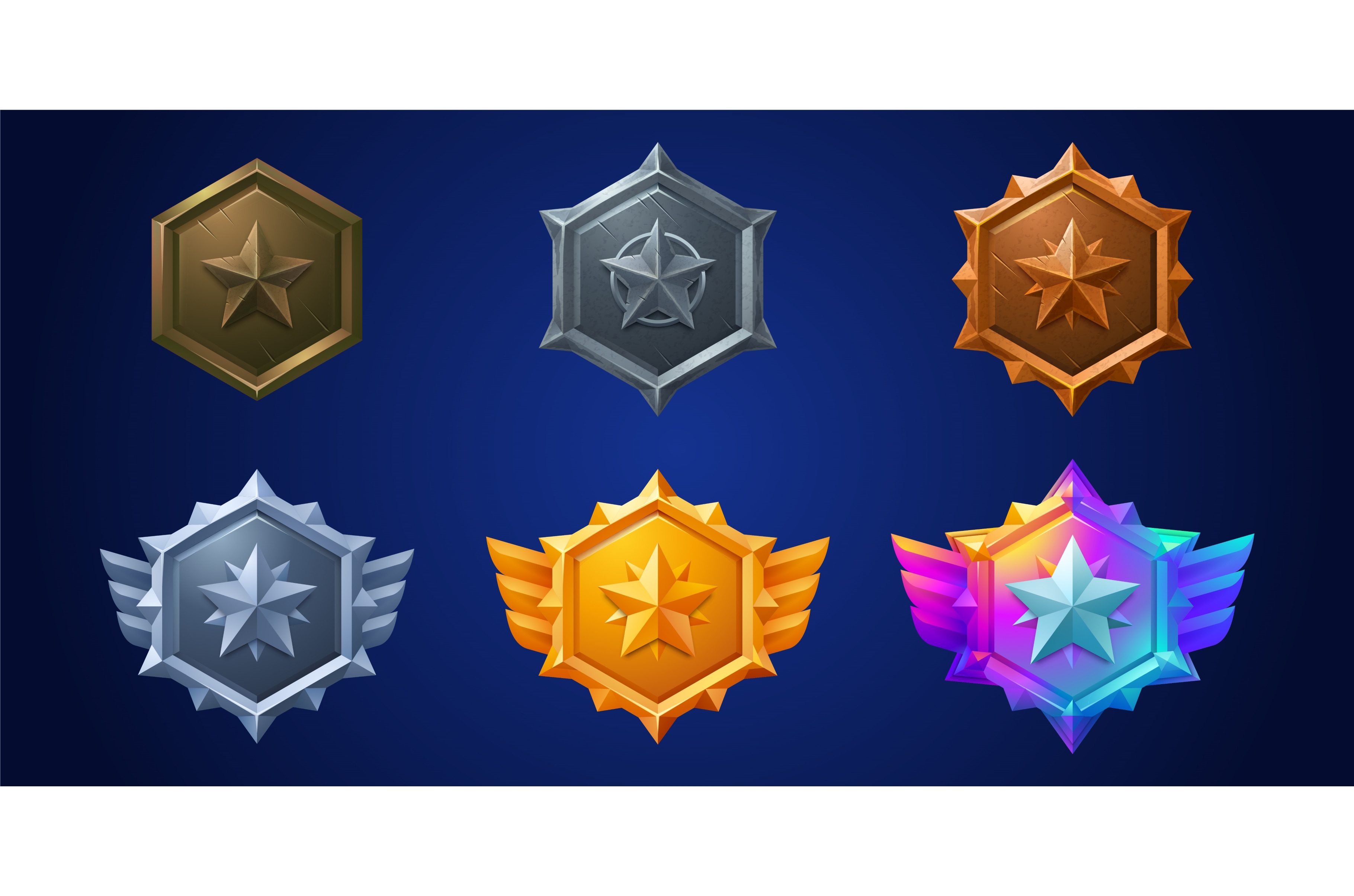 Military game ranking badge set with, an Object Graphic by art PVP - market