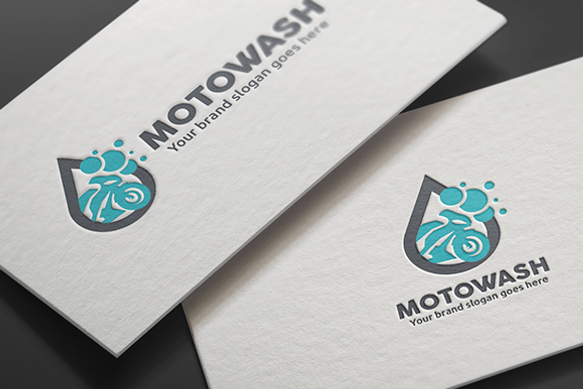 Motorcycle Wash Logo, a Branding & Logo Template by WheelieMonkey
