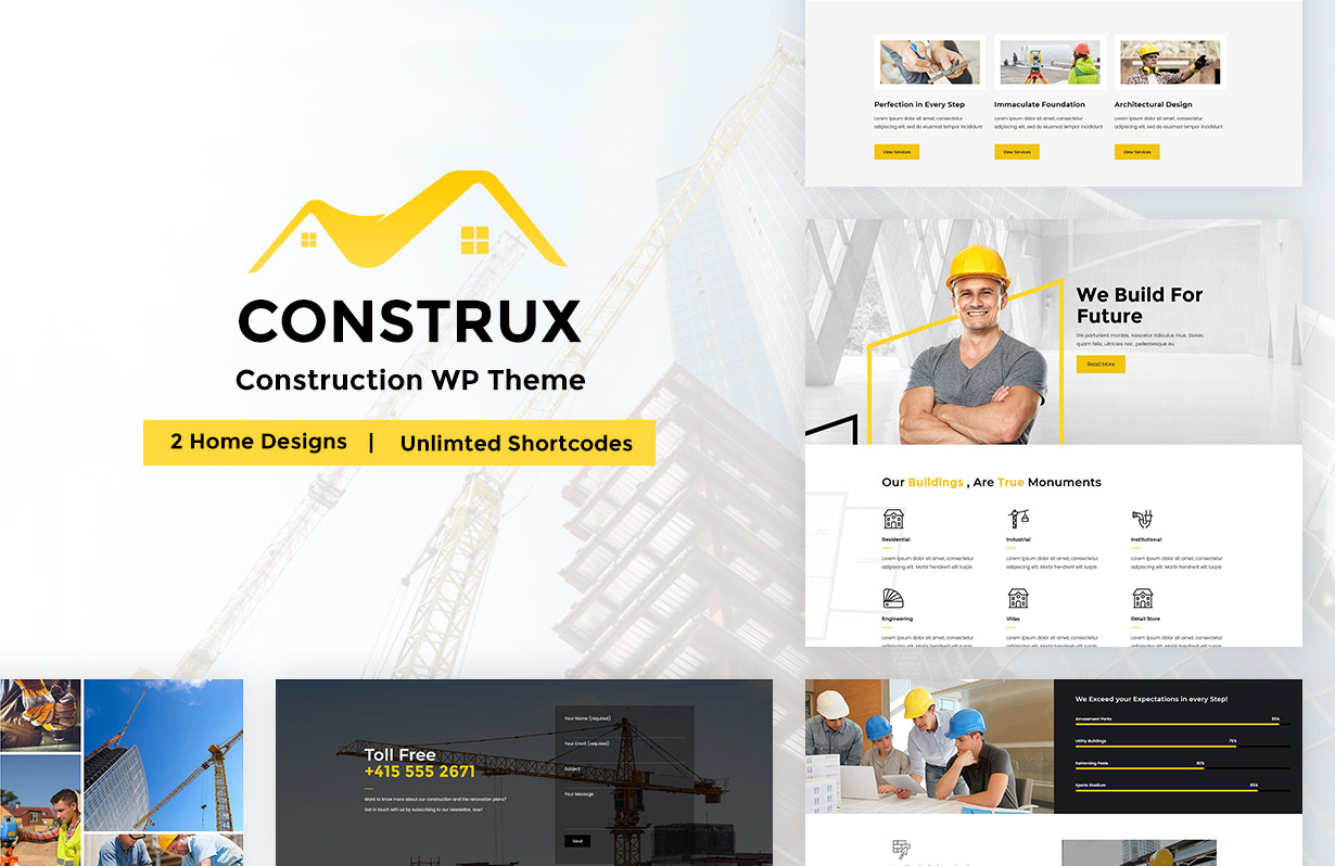 Construx - Construction WP Theme, a WordPress Template by ThemesRain