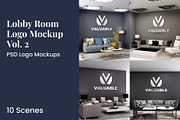 Office Lobby Room Logo Mockup