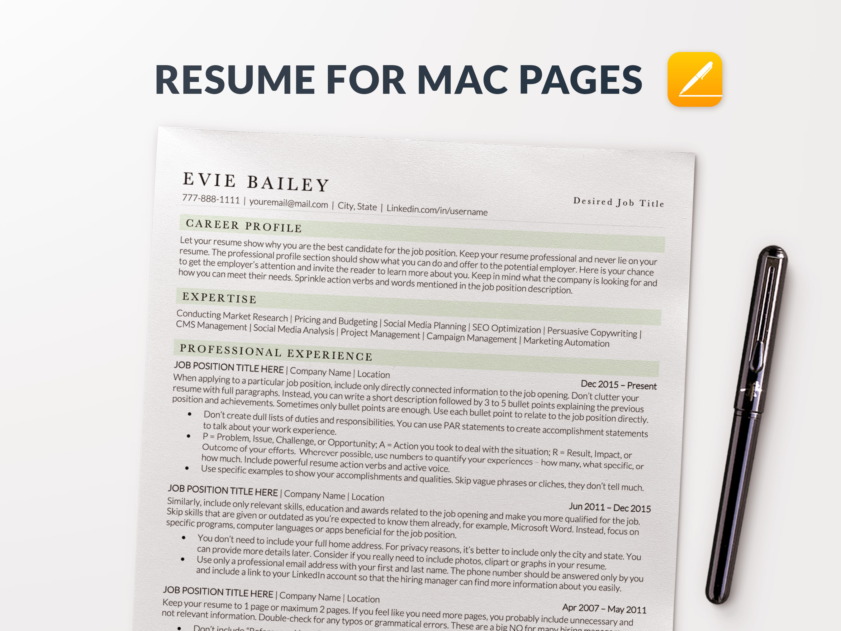 Creative ATS Resume Template Pages