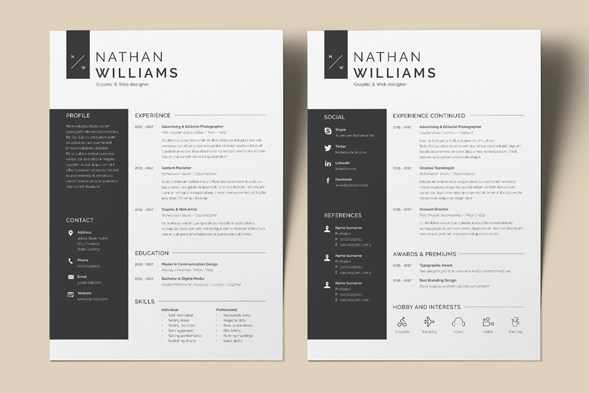 Resume Cv Nathan, a Resume Template by Astut