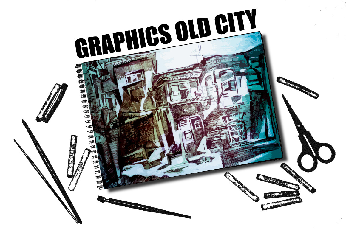 GRAPHICS OLD CITY, an Illustration by Elizaveta | Creative Market