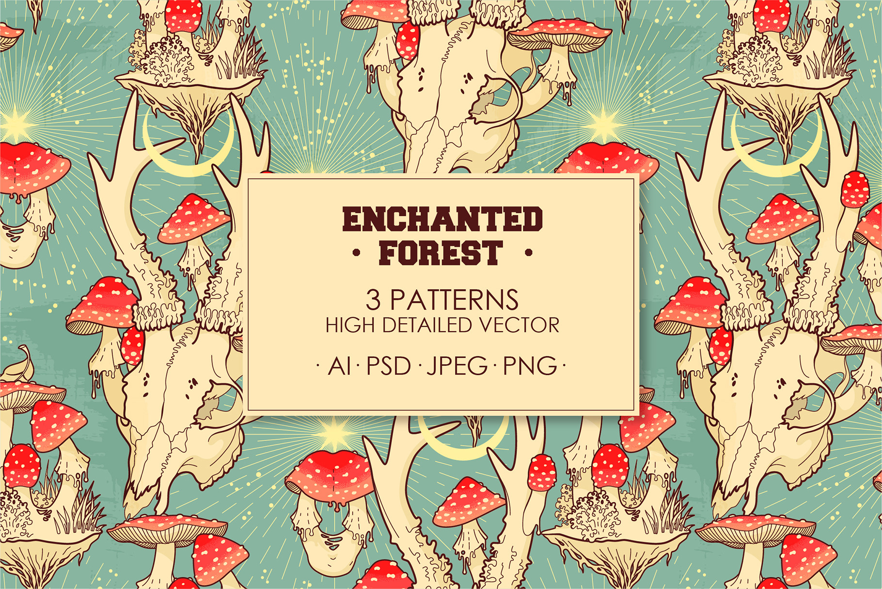 Enchanted Forest Patterns, a Pattern Graphic by GreyLilac