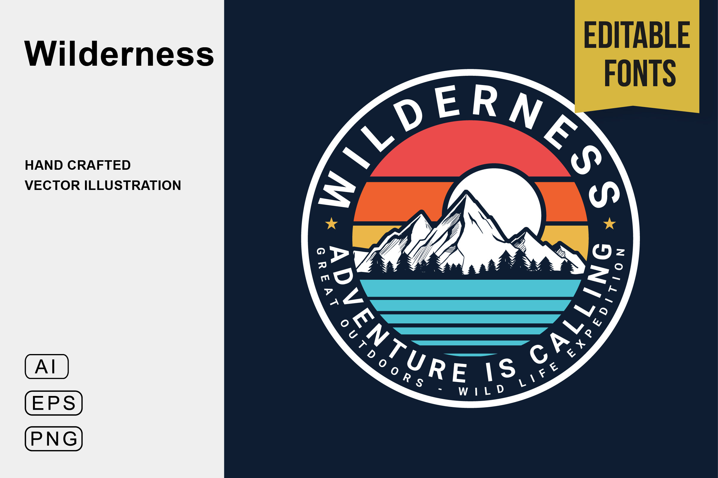 Wilderness vector graphic, an Illustration by cd-design.co