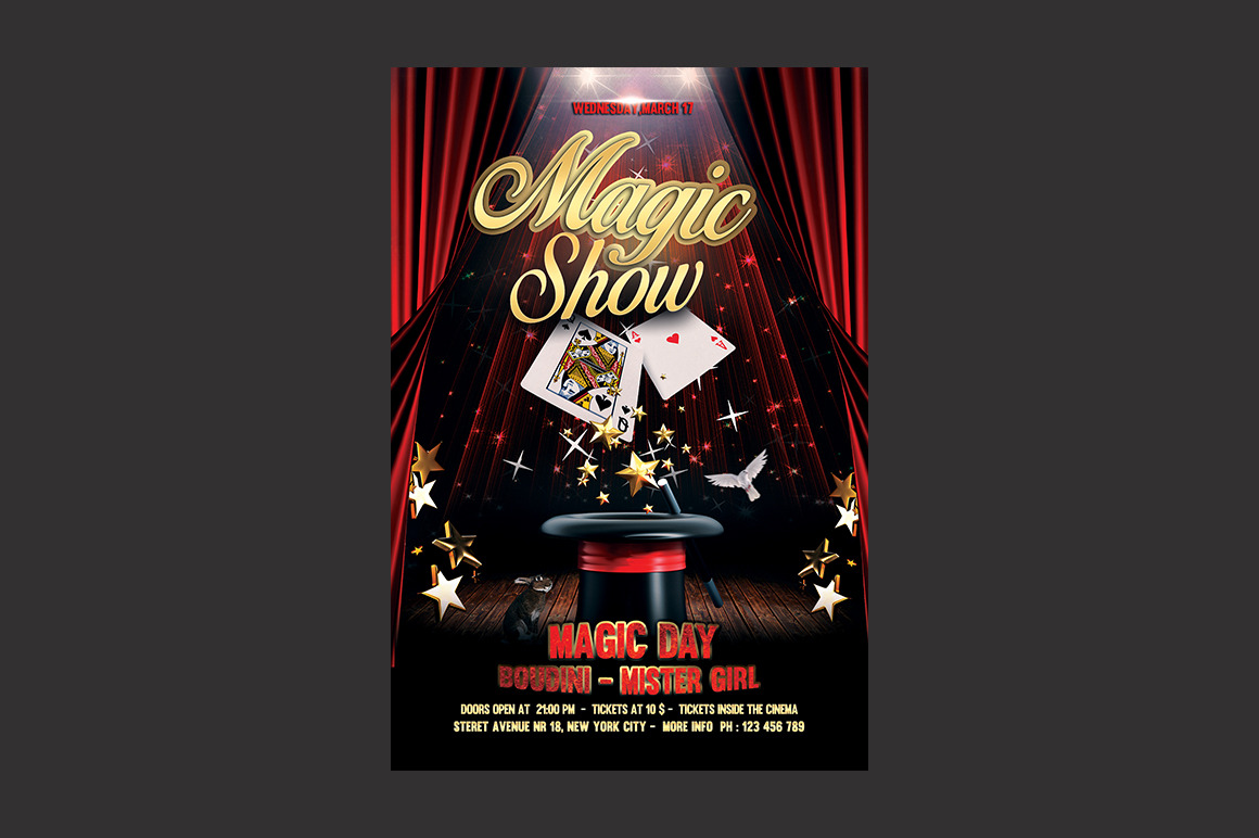 Magic Show Flyer, a Flyer Template by DSGraphicDesign | Creative Market