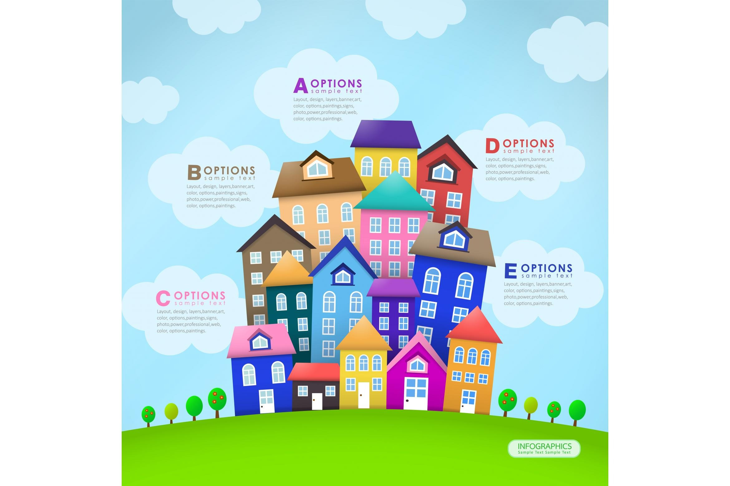 abstract house infographics design, a Presentation Template by TotallypicRF