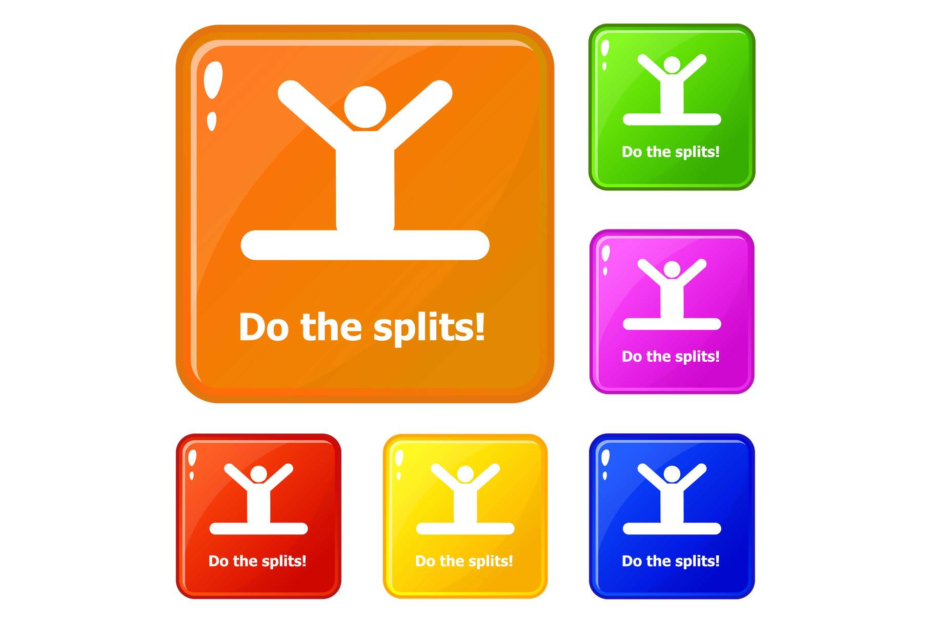 Do the splits icons set vector color, an Object Illustration by Ylivdesign